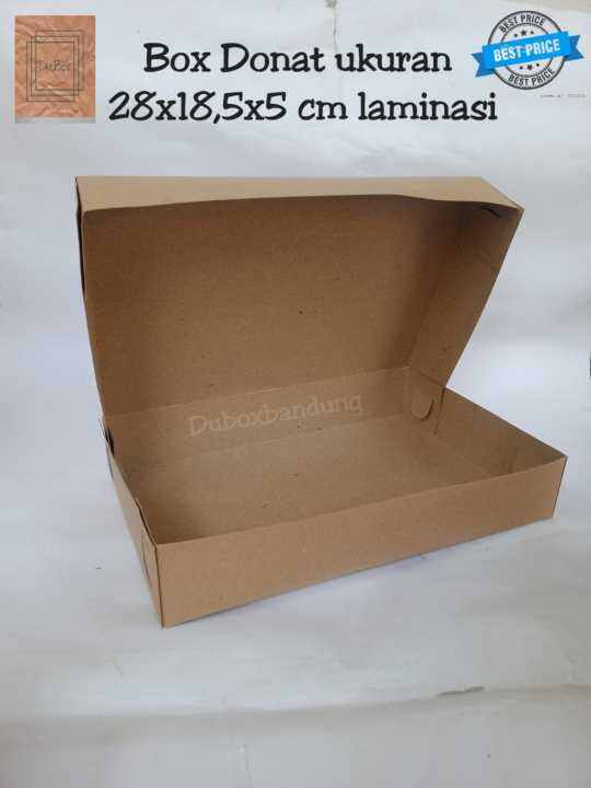 10pcs Box Donat Ukuran 28x18,5x5 cm Laminasi, Box untuk donat isi 6,Box ...