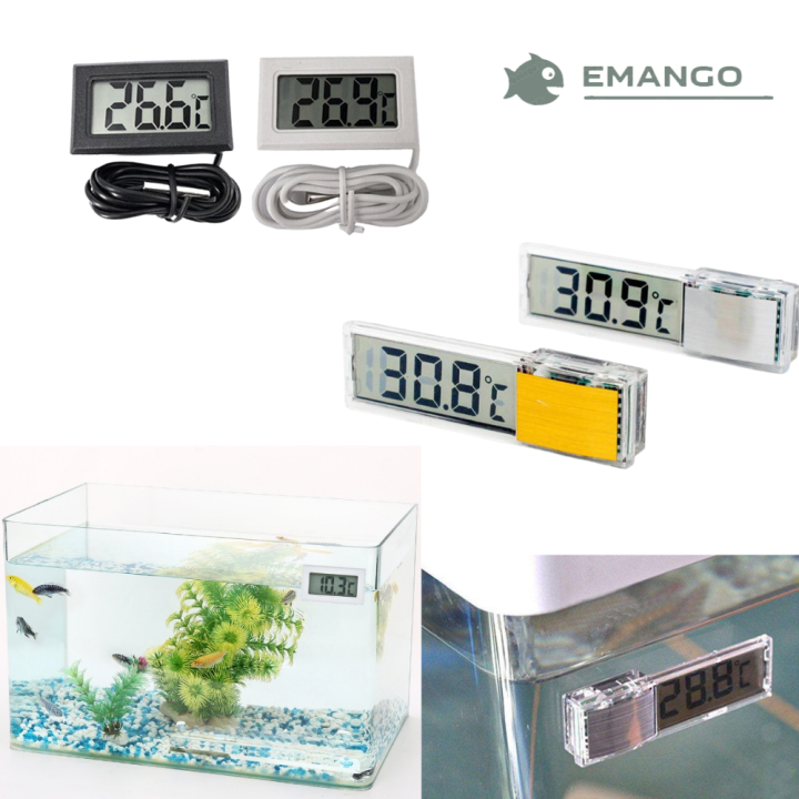 Emango Embedded Digital Fish Tank Hydrothermograph Aquarium High ...