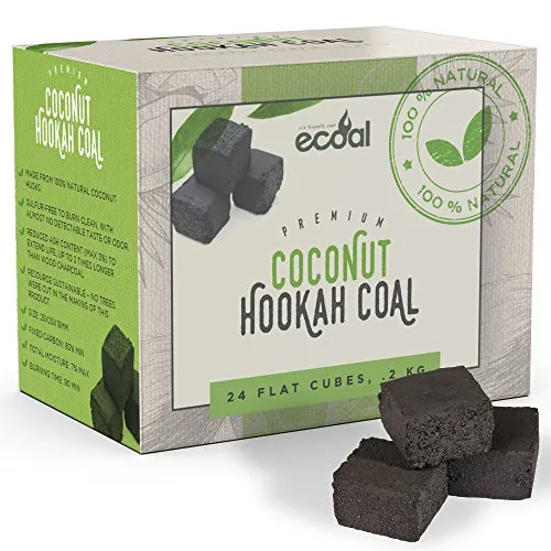 Premium Coconut Shishaa Hookah Coal – 24 Flat Charcoal Briquettes ...