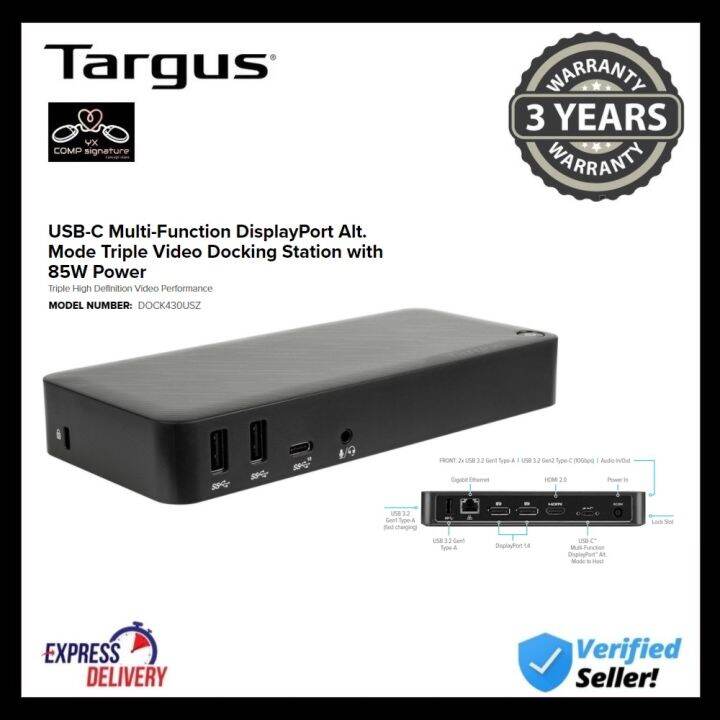 DOCK430 - TARGUS Docking Station with 85W Power USB C™ Multi Function ...