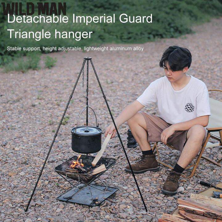 Camping Bonfire Tripod Aluminum Alloy Triangle Support Stainless Steel ...