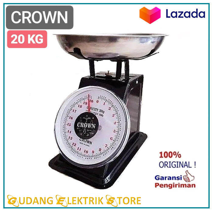 Timbangan Duduk Crown 20kg ORIGINAL Crown Timbangan buah/timbangan telur/Timbangan dapur ...