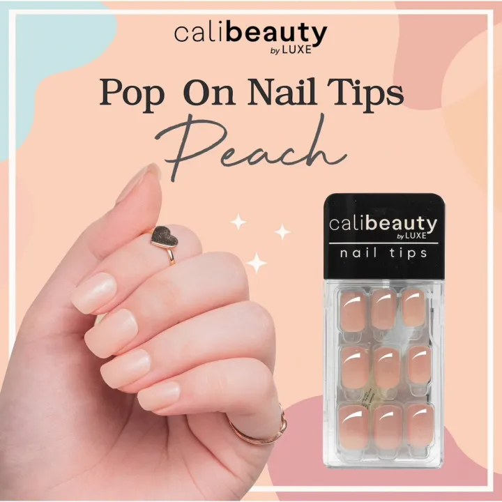 CALI BEAUTY Press On Nail Tips Peachy 24 Tips | Lazada PH
