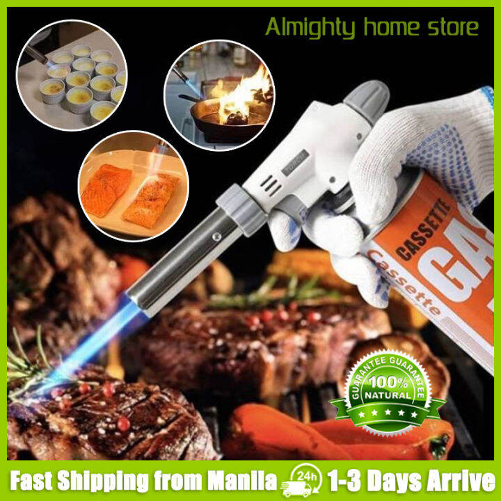 Butane Gas Flamethrower Outdoor Camping BBQ Portable Gas Lighter Burner ...