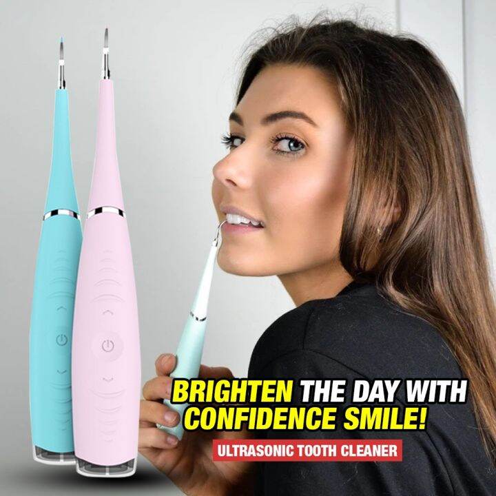 Ultrasonic Tooth Cleaner-Portable Electric Stains Tartar Plaque Remover ...