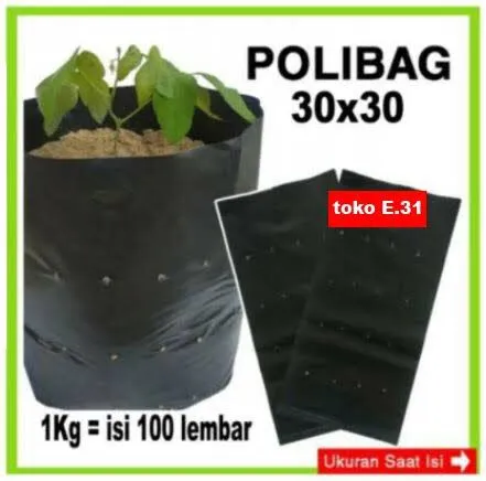 polibag tanaman ukuran 30 X 30 cm isi 21 lembar / polibag tanaman hias ...