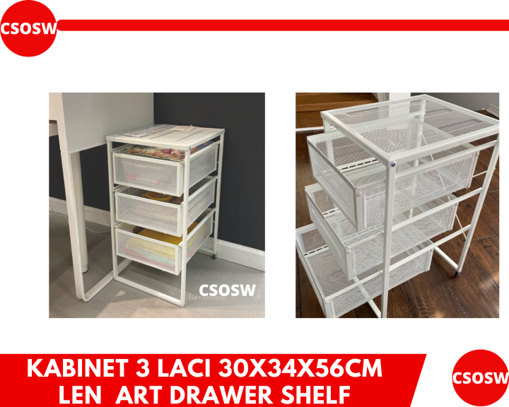 Kabinet 3 Laci 30x34x56Cm LENNART Drawer Shelf Rak Kecil Minimalis ...