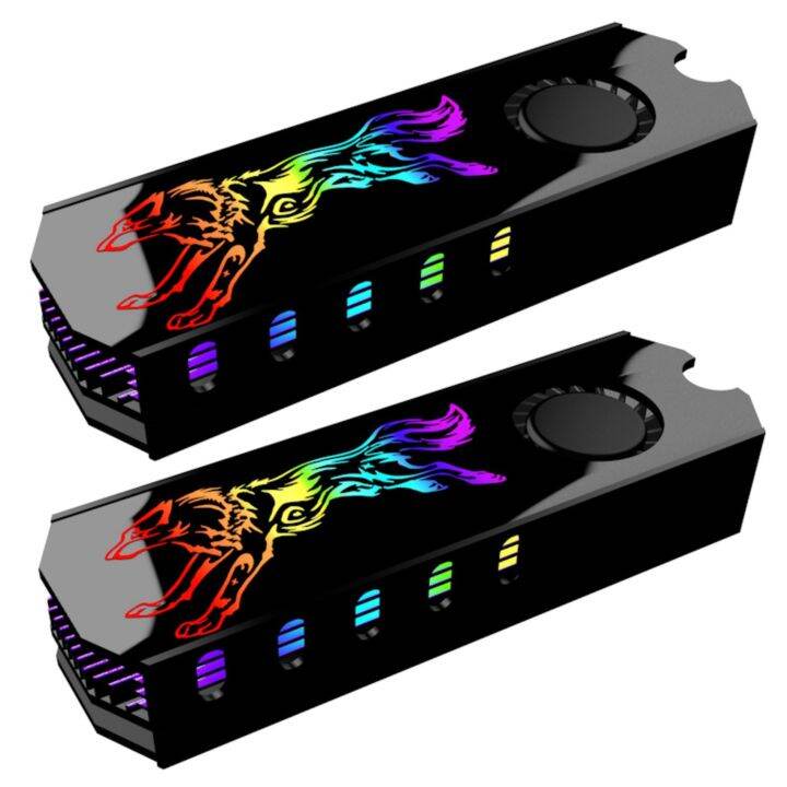 2X M2 SSD Heatsink Cooler Vest 5V ARGB M.2 2280 Solid State Disk Hard ...