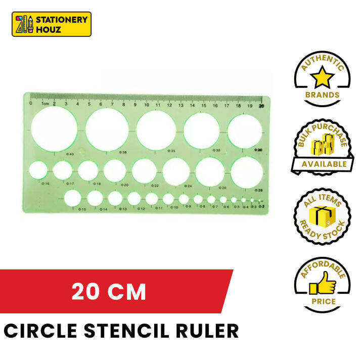 Stationery Houz 4009 / NH210 Template - Circle Stencil Ruler Pembaris ...