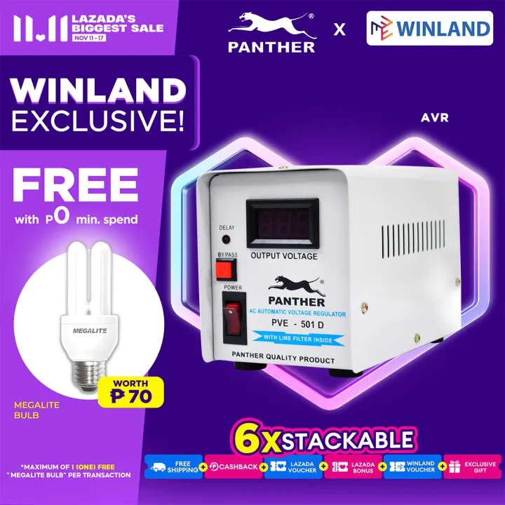 PANTHER Original 500W AVR w/ Power on Delay Automatic Voltage Regulator ...