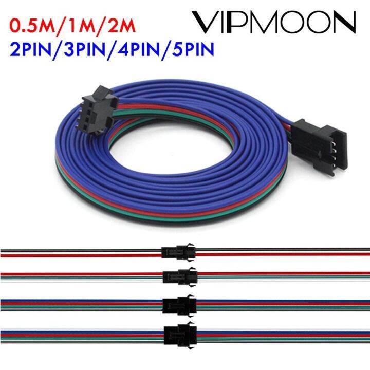 2/3/4/5Pin JST SM Led Male Female Wire Plug LED Connector Cable RGB ...