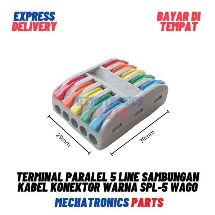 Terminal Paralel 5Line Sambungan Kabel Konektor Connector Warna SPL-5 ...