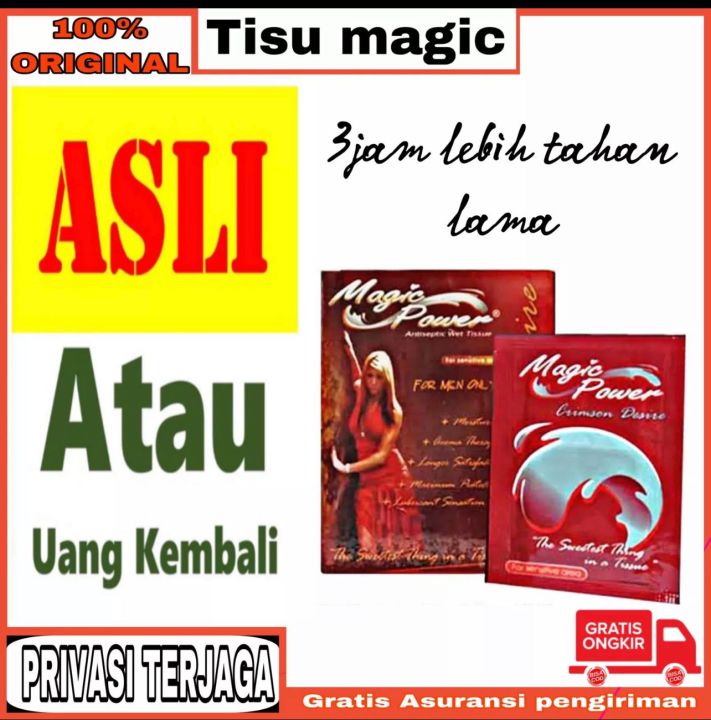 DHPS - [COD] Tisu Magic Power Merah Pria Original / Obat Kuat Tahan di ...