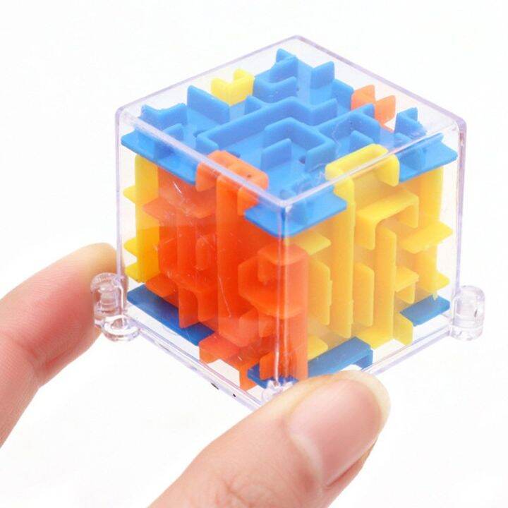 Mini 3D Maze Cube Transparent Beads Toys Three-Dimensional Labyrinth ...