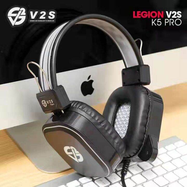 V2S K5Pro Legion RGB Led USB Gaming Headphones Noise Cancelling ...