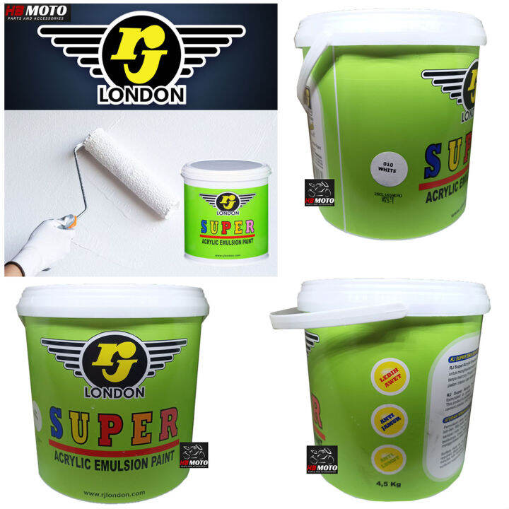 Cat Tembok RJ 4.5KG/RJ london 010 White (Putih) Cat Tembok Super ...