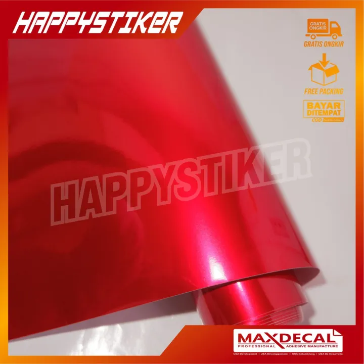 Sticker skotlet maxdecal merah candy / sticker merah metalik / skotlet ...