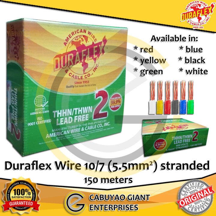 American Wire Duraflex 10/7 (5.5mm2) Stranded THHN/THWN-2 Lead Free 150 ...