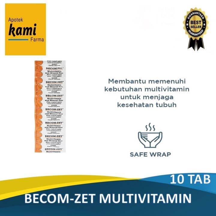 Becom Zet 1 Strip 10 Kaplet / Suplemen / Multivitamin | Lazada Indonesia