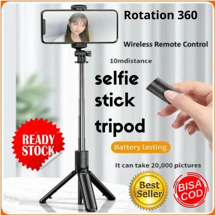 Tongsis Tripod Monopod Bluetooth Remote Portable Selfie Stick 3 In 1