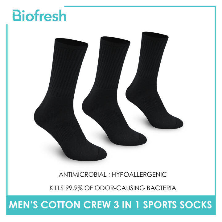 Biofresh RMSKG23 Men’s Antimicrobial Odor Free Cotton Crew Thick Sports ...