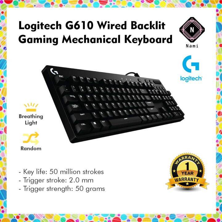 LOGITECH G610 Wired Backlit Gaming Mechanical Keyboard Cherry MX Shift ...