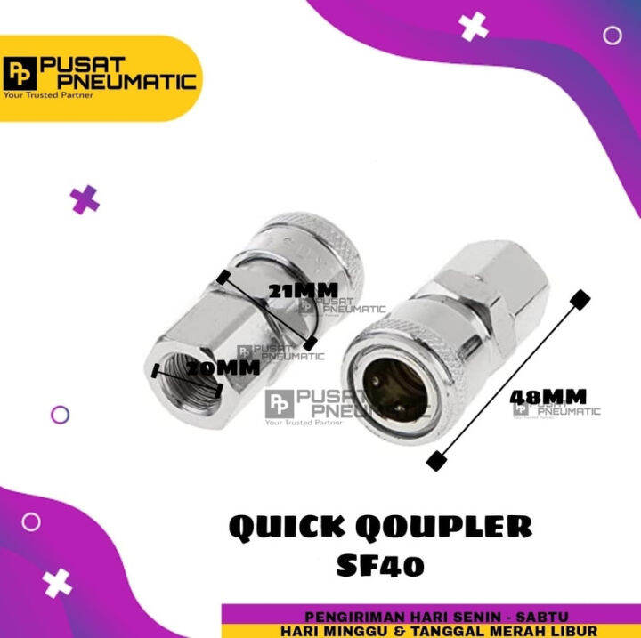 SF 40 Coupler Pneumatic Coupler Angin Quick Coupler Type SF-40 | Lazada ...