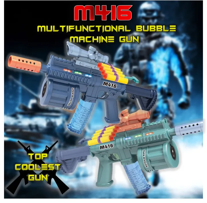 Inatreehouse. 3 In 1 M416 Toy Gun, Bubble Machine Gun, Soft Bullet Toys with Sound & Lighting ...