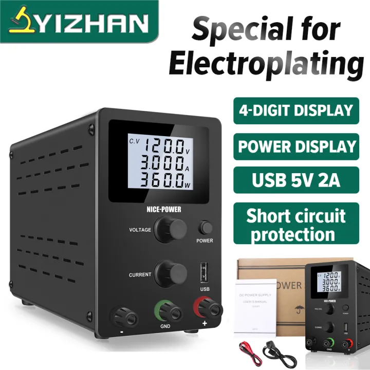 【plating】120V 3A Switching Lab DC Adjustable Power Supply Laboratory ...