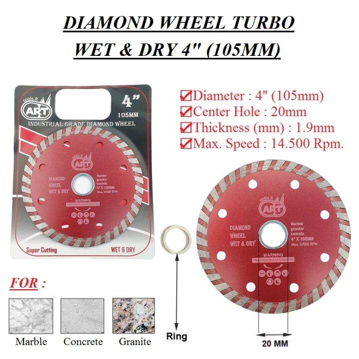 [100% ORIGINAL] ART Diamond Wheel 4'' Turbo Wet Dry - Mata Gerinda ...