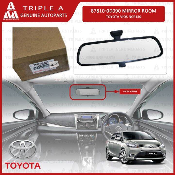 Rear View Car Room Mirror Toyota NCP150 87810-0D090 Delloyd Room ...