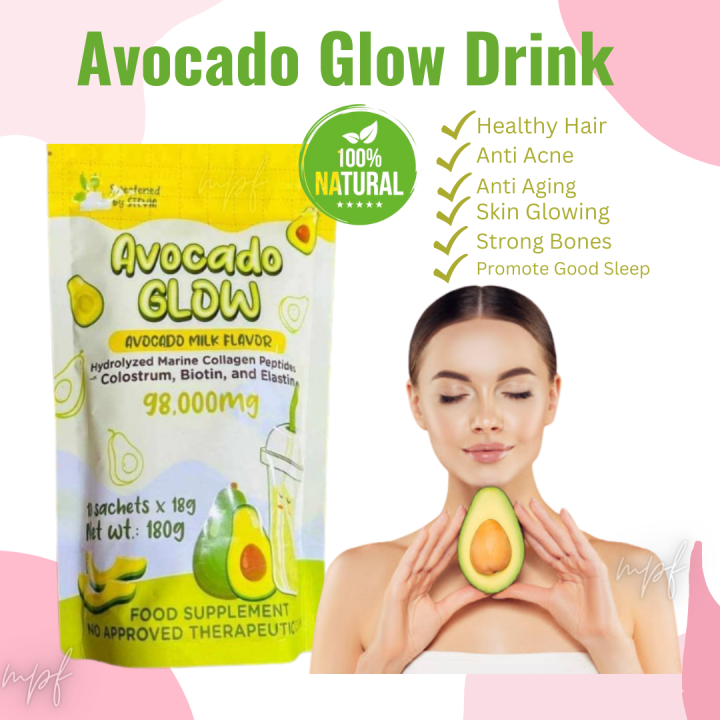 ORIGINAL Avocado GLOW Milk Collagen Drink hydrolyzed marine collagen ...