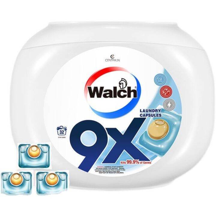 🇲🇾 Walch 9x Anti-bacterial Laundry Gel Capsule Pod Fabric Cleaning ...