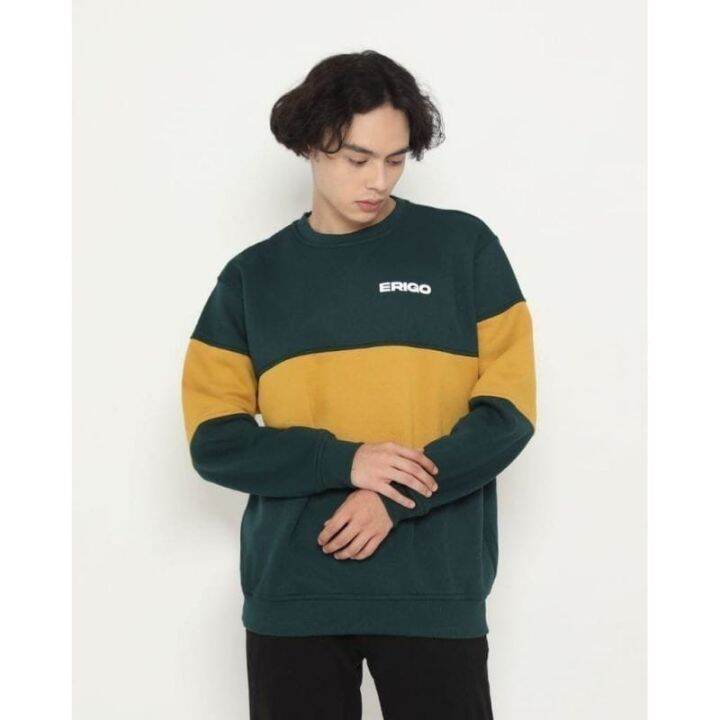 CREWNECK STRIPE ERIGO / SWEATSHIRT ERIGO STRIPE HENZIE EMERALD / ERIGO ...