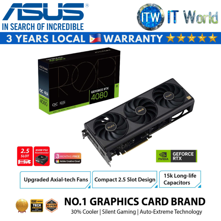 ASUS ProArt Geforce RTX 4080 OC Edition 16GB GDDR6X Graphic Card (PROART-RTX4080-O16G) | Lazada PH