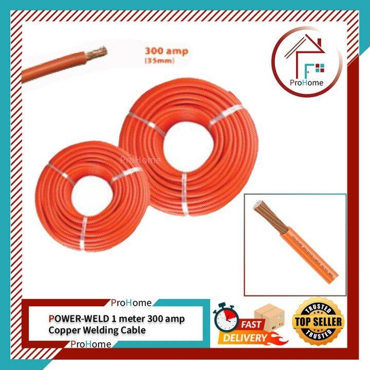 ProHome88 POWER-WELD 300AMP COPPER WELDING CABLE 1 METER | Lazada