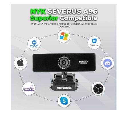 Webcam gaming nyk Usb auto focus 2k 1080p 5mp 60fps for zoom skype obs ...