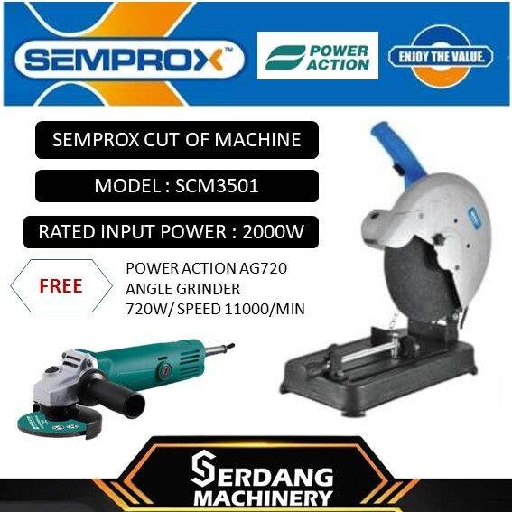 SEMPROX SCM3501 2000W CUT OFF MACHINE FREE POWER ACTION AG720 ANGLE ...