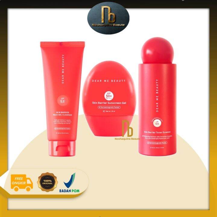 DEAR ME Skin Barrier Sunscreen Gel - Gel Cleanser - Toner Essence ...