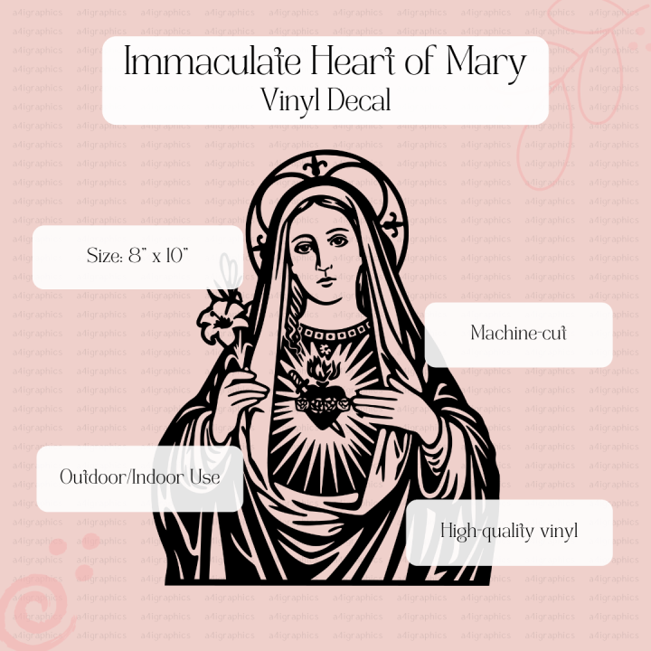 A4i Graphics Immaculate Heart Of Mary Vinyl Decal Lazada Ph