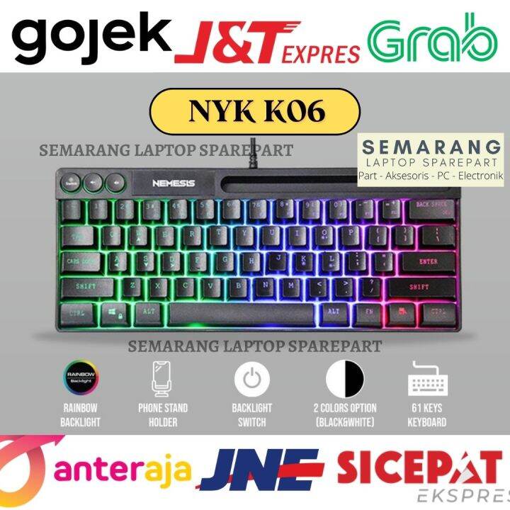 Nyk Nemesis Eris K06 Keyboard Gaming Rgb Kabel Mini Led Nyala K-06 TKL | Lazada Indonesia