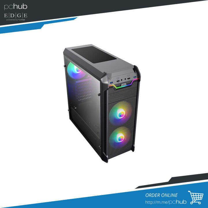 Trendsonic Successor Mesh TG, black, ATX, 3x120mm, pn: SU06A | Lazada PH