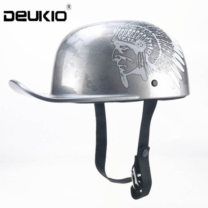 Helm Berkendara Sepeda Motor, Helm Topi Bisbol Tipe Sendok Kustom Retro ...