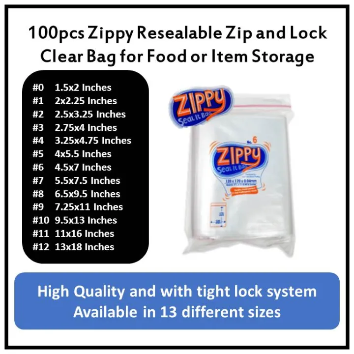 100pcs Zippy Resealable Zip and Lock Plastic Storage Container | Lazada PH