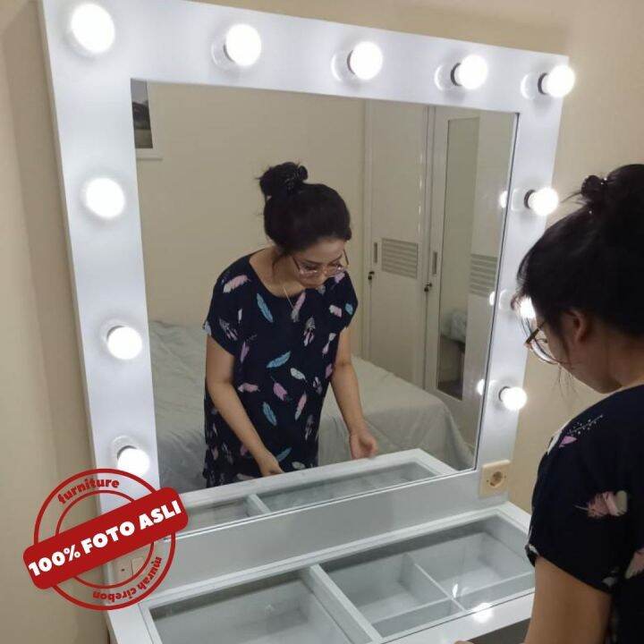 MEJA RIAS LED CERMIN JUMBO BISA CUSTOM WARNA | Lazada Indonesia