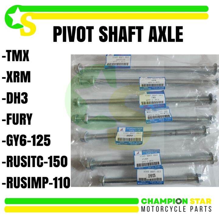 MOTORCYCLE PART PIVOT SHAFT AXLE FOR RUSI MP-110,FURY,XRM,TMX,HD3,GY6 ...