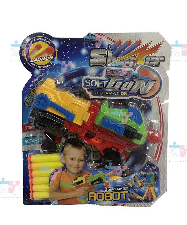 Shooter Soft Bullet Robot Transforming Gun Toy Toys | Lazada PH