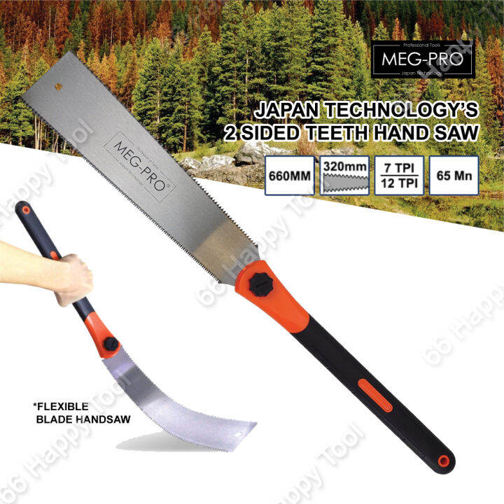 MEG-PRO Japanese Double Sided Teeth Hand Saw Double Edge Pull Saw ...