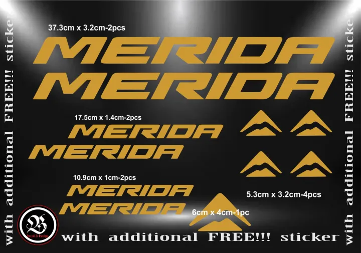 MERIDA bike decals/sticker(color: gold) - 1set | Lazada PH