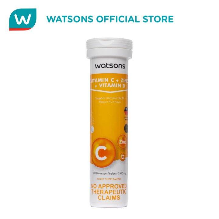 WATSONS Vitamin C + Zinc + Vitamin D 2500mg Effervescent Tablet | Lazada PH